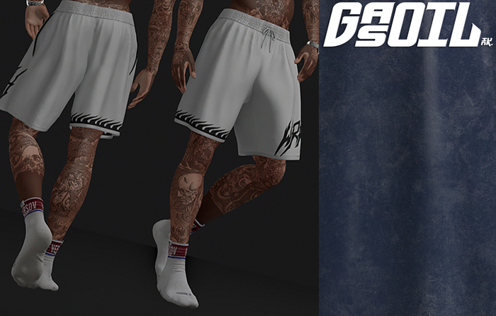 Second Life Marketplace - [GL - inc.] - Howard Shorts Dark Blue